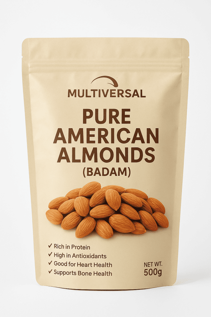 Multiversal Pure American Almonds (Badam) – Imported, Premium Quality ...